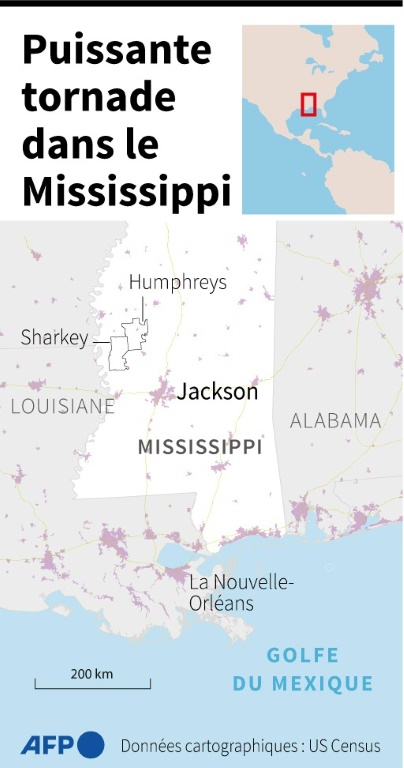 Dans le Mississippi, l'aide afflue après les tornades dévastatrices