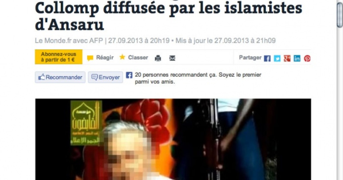 Le groupe islamiste Ansaru diffuse une vidéo de Francis Collomp